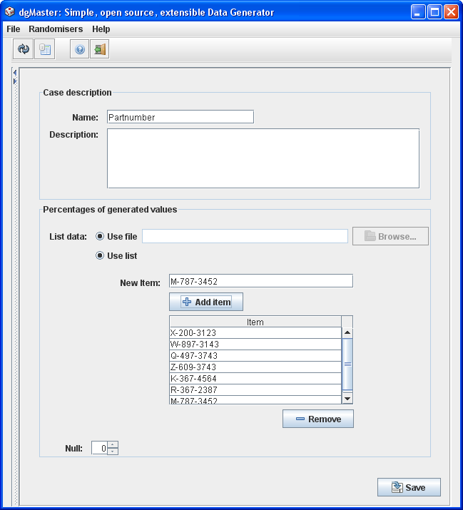 dgMaster - data generator: simple, free, extensible.